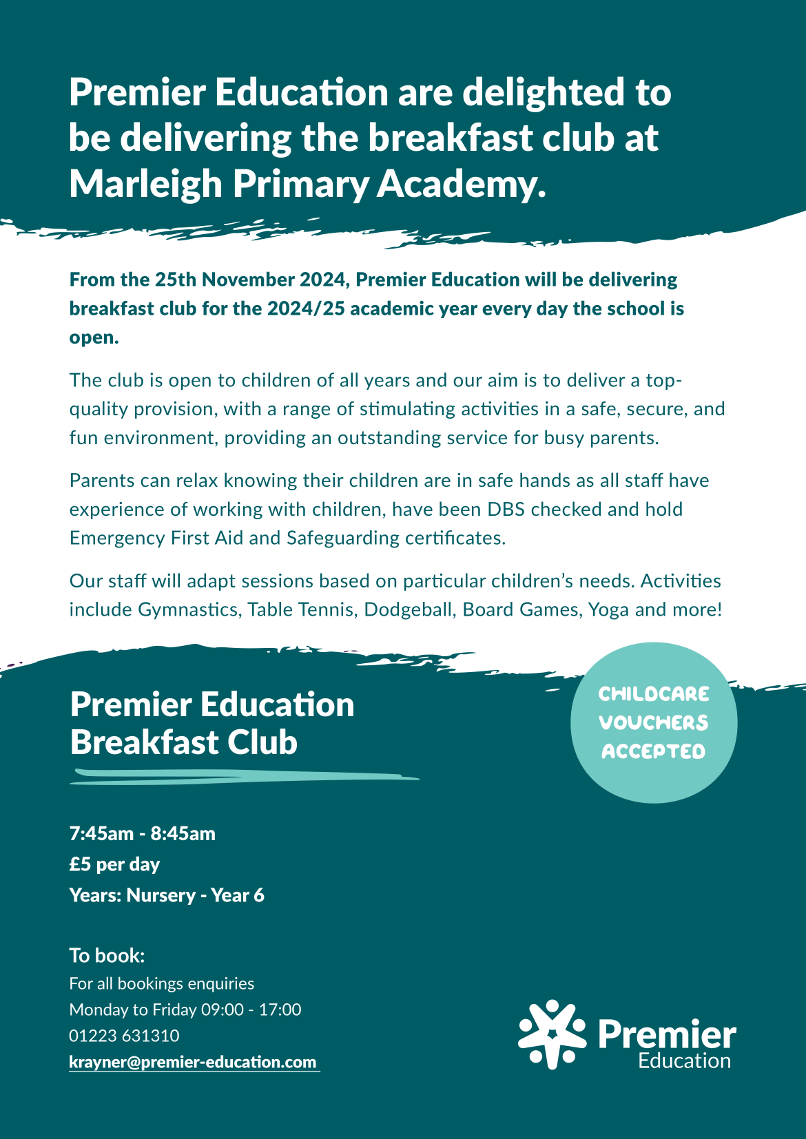 Breakfast & after-school club – Marleigh Primary Academy